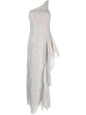 Simkhai Embroidered One-shoulder Gown