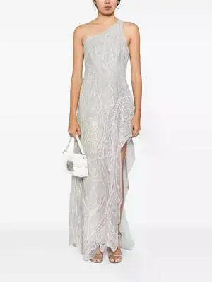 Simkhai Embroidered One-shoulder Gown