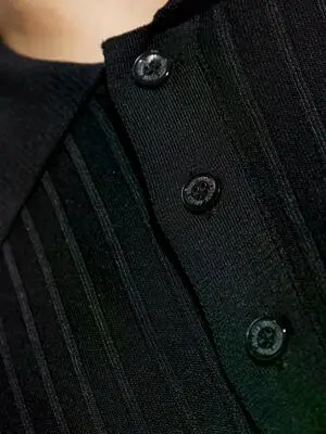 GOLDEN GOOSE Ribbed Button Polo Shirt