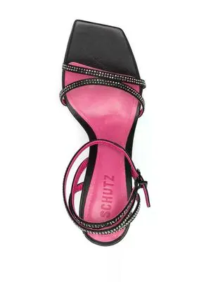 Schutz 105mm Leather Crystal-embellished Sandals