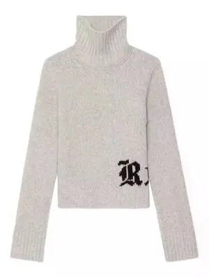 Zadig&Voltaire Rock" Intarsia High-neck Sweater - Grey