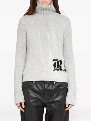 Zadig&Voltaire Rock" Intarsia High-neck Sweater - Grey