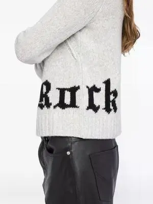Zadig&Voltaire Rock" Intarsia High-neck Sweater - Grey