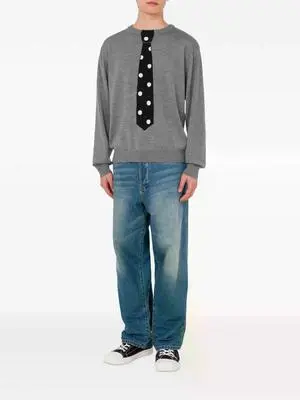 Moschino Polka-dot Tie Intarsia Sweater