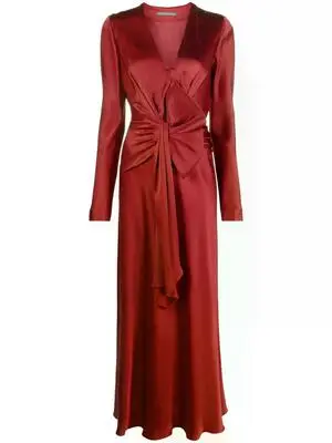 Alberta Ferretti Bow Detail Draped Gown