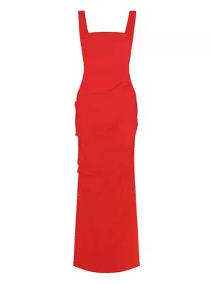 Paris Georgia Square-neck Draped Maxi Dress