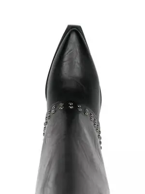EXÈ Studded Pointed Toe Block Heel Zip Fastening Boots