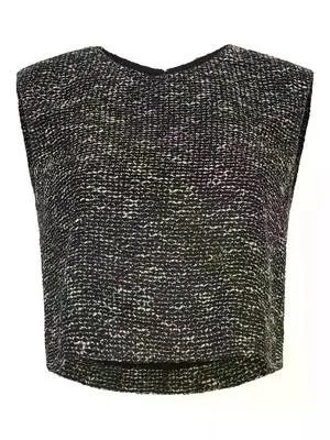 Adam Lippes Sleeveless Tweed Effect Top - Black