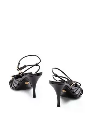 Versace Opera Bow Nappa Sandals 85mm - Black
