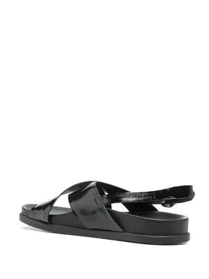 ANCIENT GREEK SANDALS Ikesia Crossover Strap Sandals - Black