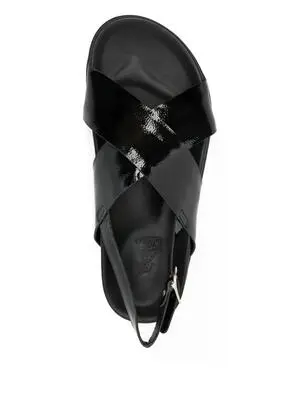 ANCIENT GREEK SANDALS Ikesia Crossover Strap Sandals - Black