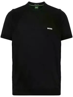 BOSS Logo-print Cotton-blend T-shirt - Black