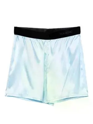 TOM FORD Satin Shorts Blue