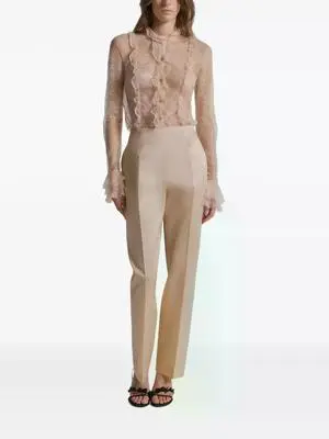 Alberta Ferretti High-waisted Silk Trousers