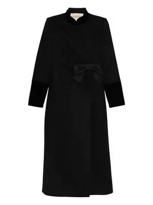 Valentino Garavani Bow Detailed Coat - Black