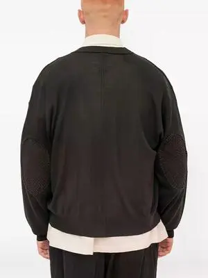 THE VIRIDI-ANNE V-neck Cardigan With Elbow Patches