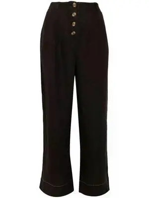 ALOHAS Zulu Linen Trousers With Contrast Stitching