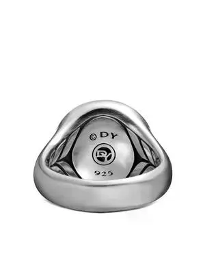 David Yurman Sterling Black Diamond Compass Signet Ring