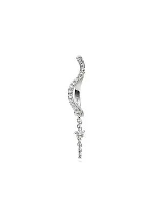 MARIA BLACK 14k Recycled White Gold Versailles Lab-grown Diamonds Drop Huggie Earring - Silver