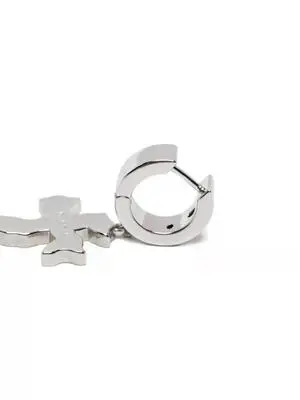 DARKAI Tone Cross Pendant Hoop Earrings