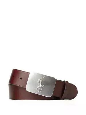 Polo Ralph Lauren Pony Plaque Leather Belt - Brown
