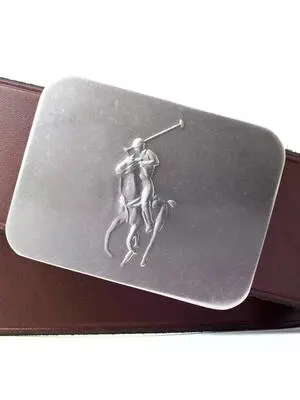 Polo Ralph Lauren Pony Plaque Leather Belt - Brown