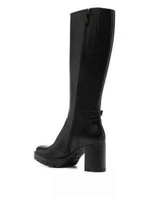 NEROGIARDINI Knee High Block Heel Buckle Boots