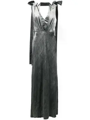 Alberta Ferretti Velvet Gown - Silver