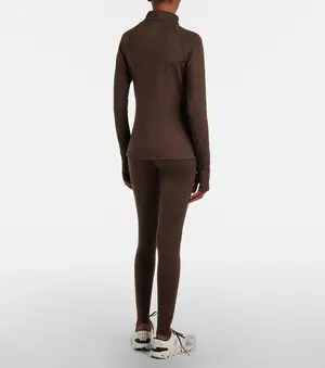 Varley Always Warm Jersey Stirrup Leggings - Brown