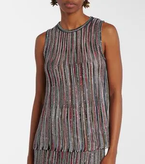 Missoni Sequined Striped Lame Top - Multicoloured
