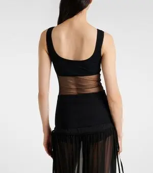 NENSI DOJAKA Sheer Panel Tank Top