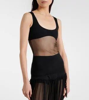 NENSI DOJAKA Sheer Panel Tank Top