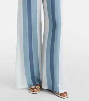 ADRIANA DEGREAS Striped Wide-leg Trousers
