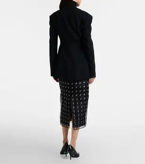 EMILIA WICKSTEAD Bethan Polka-dot Silk Taffeta Pencil Skirt