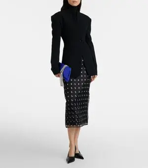 EMILIA WICKSTEAD Bethan Polka-dot Silk Taffeta Pencil Skirt