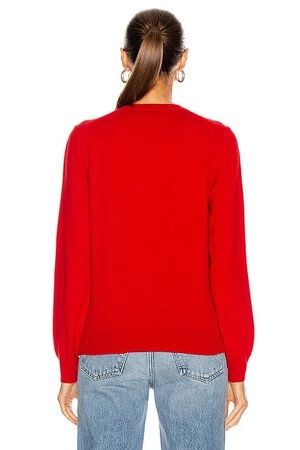 Play Comme Des Garcon Double Emblem V Neck Sweater