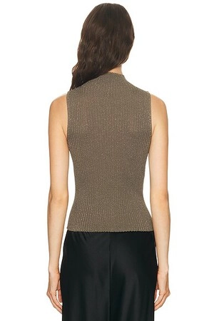 LESET Blake Rib Sleeveless Turtleneck Top