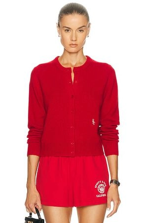 Sporty & Rich Cashmere Cardigan - Ruby