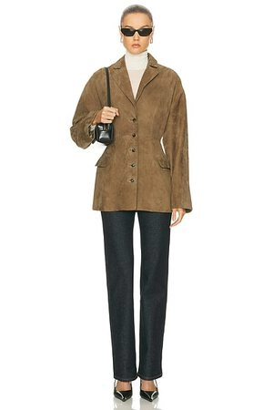 EAVES Salta Suede Jacket - Olive