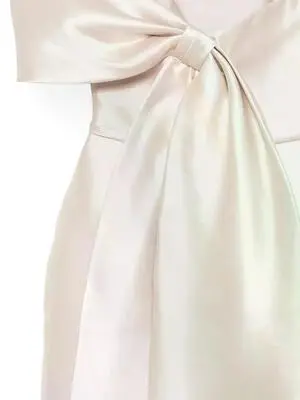 Amsale Satin Maxi Dress With Detachable Bow