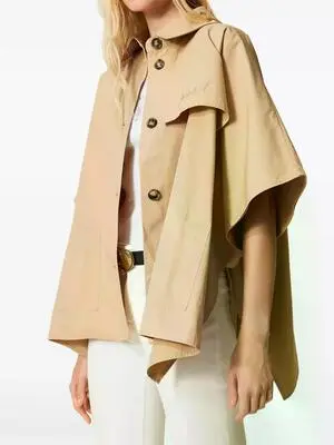 TWINSET Cotton Gabardine Button-up Poncho