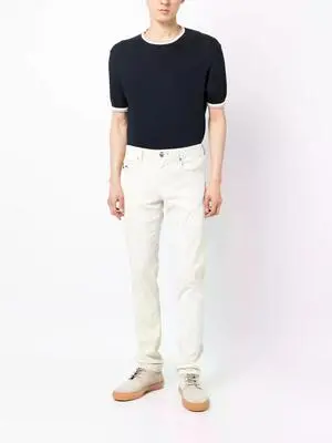 TRAMAROSSA Embroidered-logo Slim-fit Jeans - Neutrals