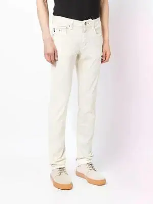 TRAMAROSSA Embroidered-logo Slim-fit Jeans - Neutrals