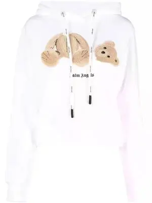 Palm Angels Teddy Bear Hoodie - White