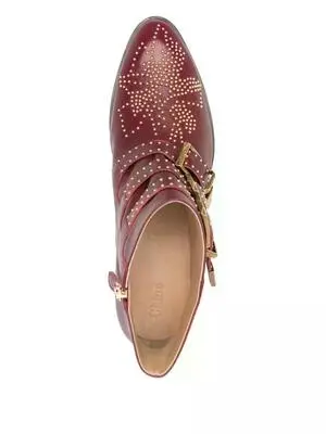 Chloé Susanna Studded Ankle Boots - Red