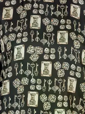 Dolce & Gabbana Silk Keys Dice Print Short Sleeve Top