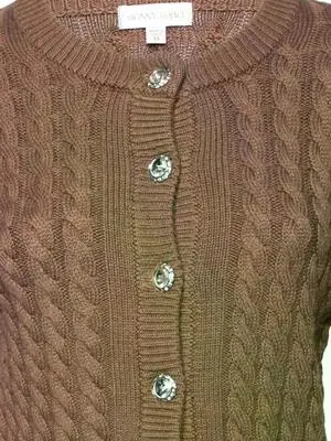 Ronny Kobo Cable Knit Button Cardigan