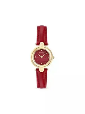 Furla Leather Strap Watch - Red