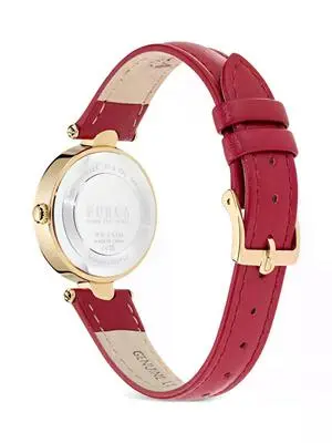 Furla Leather Strap Watch - Red