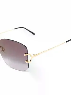 Cartier C Décor Rimless Square Frame Sunglasses